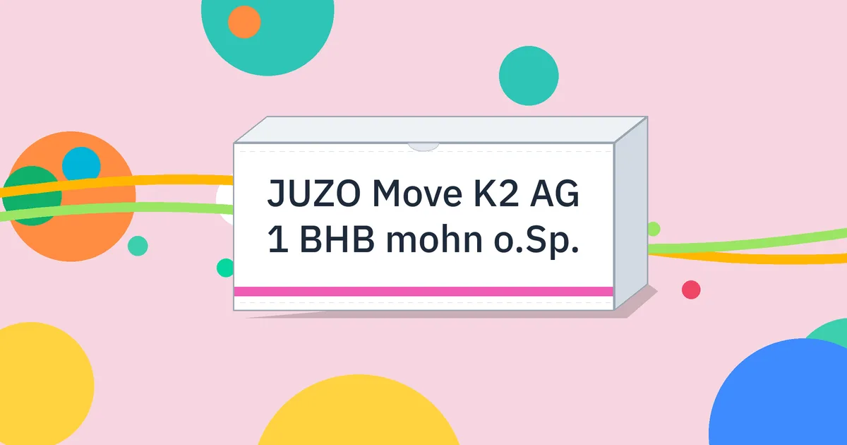 Symbolbild: Packung mit der Aufschrift JUZO Move K2 AG 1 BHB mohn o.Sp. (PZN 18557795) – Verfügbarkeit und Bezug in Apotheken in Frankfurt am Main
