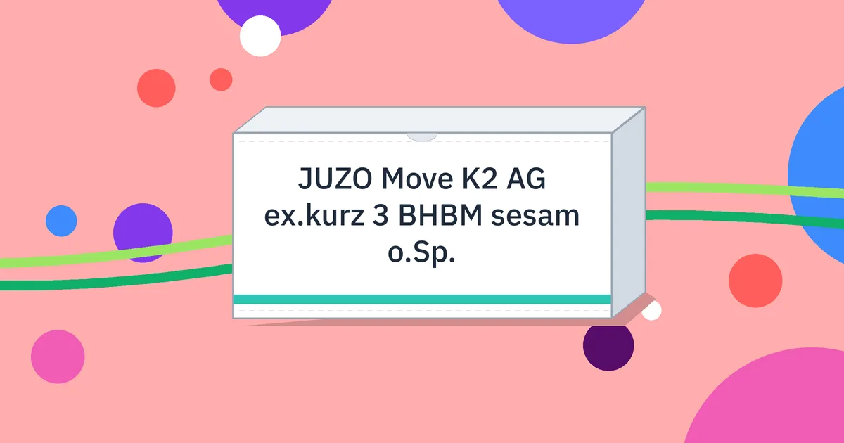 Symbolbild: Packung mit der Aufschrift JUZO Move K2 AG ex.kurz 3 BHBM sesam o.Sp. (PZN 18534570) – Verfügbarkeit und Bezug in Apotheken in Frankfurt am Main