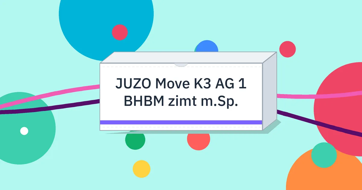Symbolbild: Packung mit der Aufschrift JUZO Move K3 AG 1 BHBM zimt m.Sp. (PZN 18576031) – Verfügbarkeit und Bezug in Apotheken in Frankfurt am Main