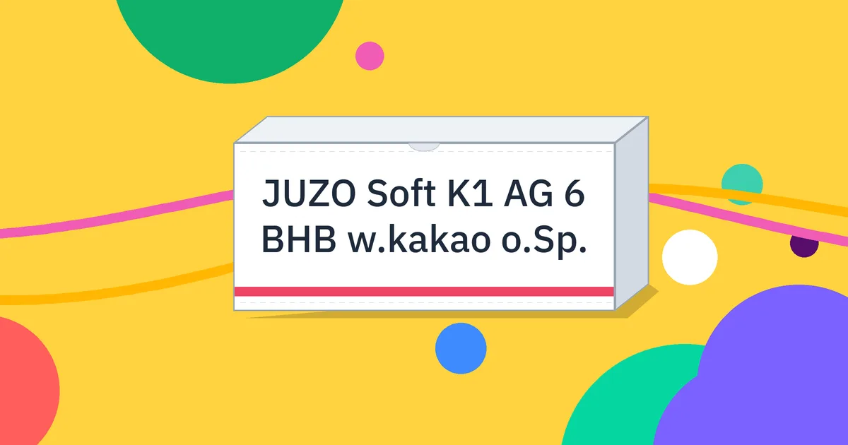 Symbolbild: Packung mit der Aufschrift JUZO Soft K1 AG 6 BHB w.kakao o.Sp. (PZN 14837813) – Verfügbarkeit und Bezug in Apotheken in Frankfurt am Main