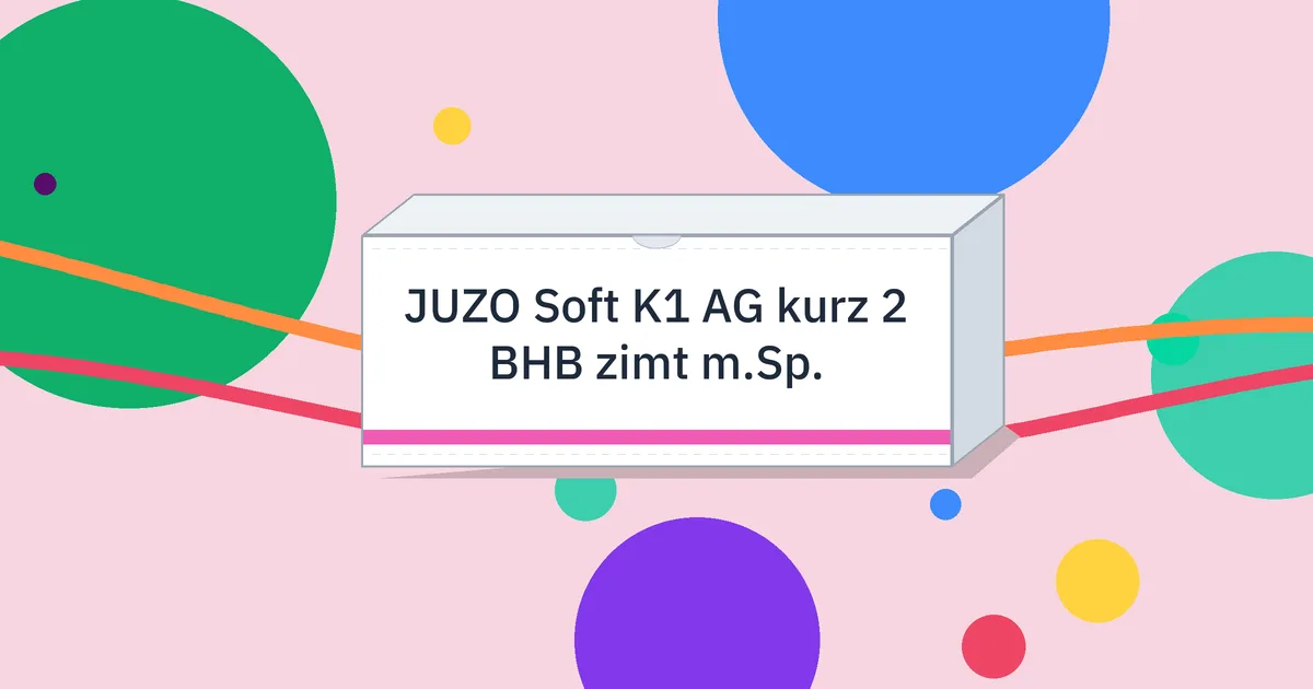 Symbolbild: Packung mit der Aufschrift JUZO Soft K1 AG kurz 2 BHB zimt m.Sp. (PZN 14822059) – Verfügbarkeit und Bezug in Apotheken in Frankfurt am Main