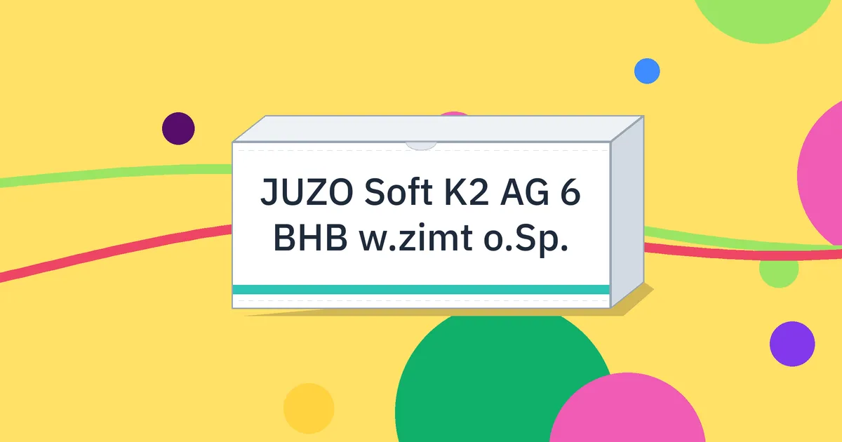 Symbolbild: Packung mit der Aufschrift JUZO Soft K2 AG 6 BHB w.zimt o.Sp. (PZN 14841335) – Verfügbarkeit und Bezug in Apotheken in Frankfurt am Main