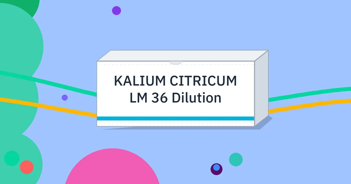 Symbolbild: Packung mit der Aufschrift KALIUM CITRICUM LM 36 Dilution (PZN 12920378) – Verfügbarkeit und Bezug in Apotheken in Frankfurt am Main