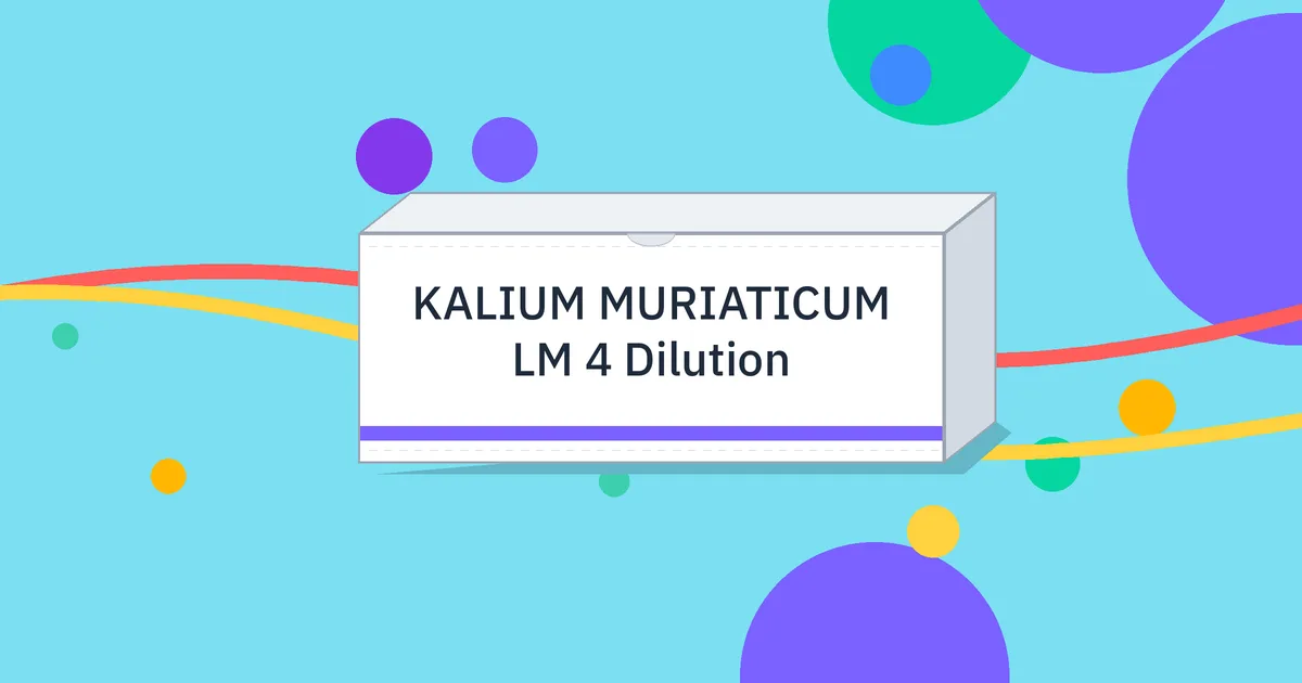 Symbolbild: Packung mit der Aufschrift KALIUM MURIATICUM LM 4 Dilution (PZN 12922779) – Verfügbarkeit und Bezug in Apotheken in Frankfurt am Main