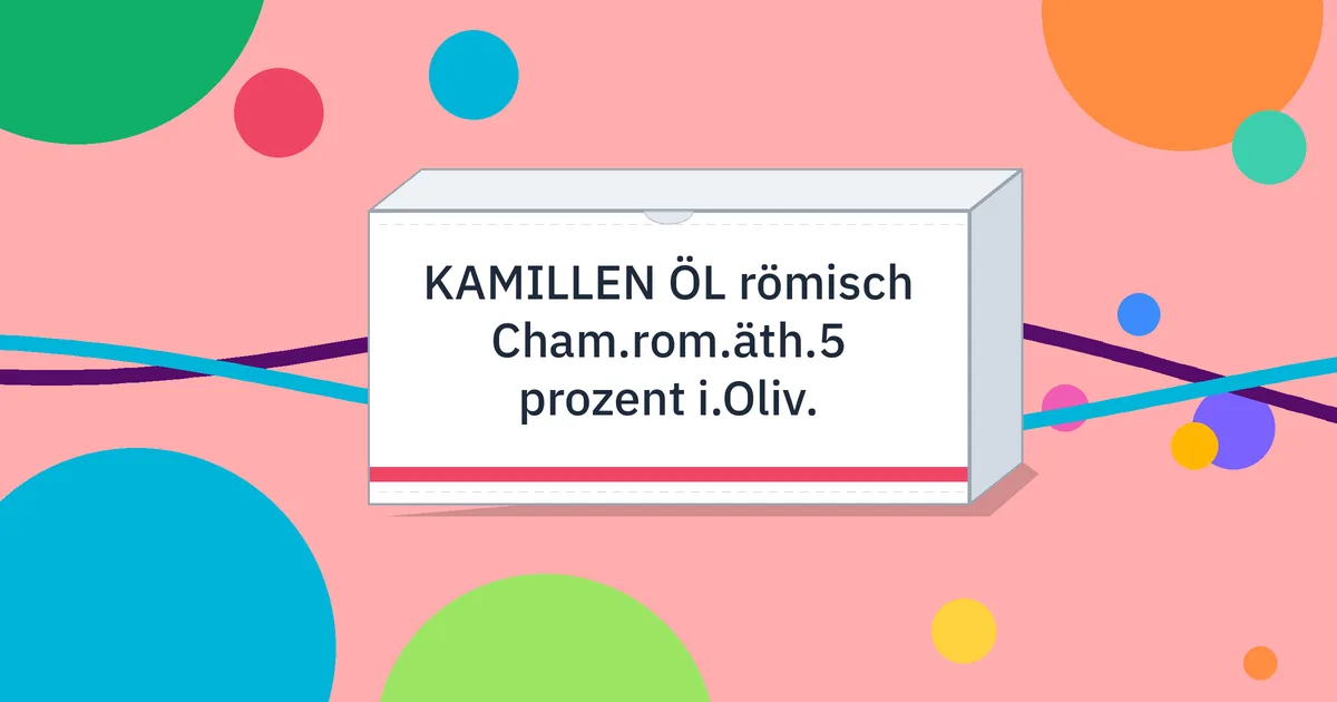 Symbolbild: Packung mit der Aufschrift KAMILLEN ÖL römisch Cham.rom.äth.5 prozent i.Oliv. (PZN 02468055) – Verfügbarkeit und Bezug in Apotheken in Frankfurt am Main