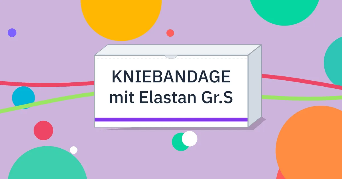 Symbolbild: Packung mit der Aufschrift KNIEBANDAGE mit Elastan Gr.S (PZN 13057266) – Verfügbarkeit und Bezug in Apotheken in Frankfurt am Main