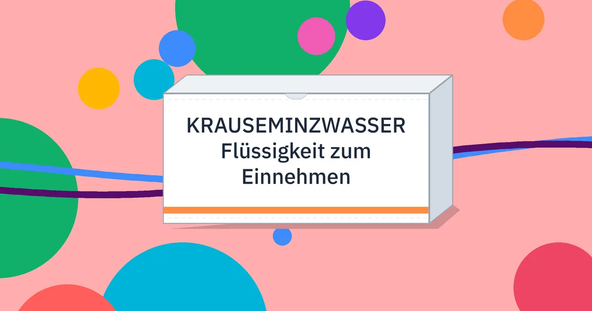 Symbolbild: Packung mit der Aufschrift KRAUSEMINZWASSER Flüssigkeit zum Einnehmen (PZN 15401130) – Verfügbarkeit und Bezug in Apotheken in Frankfurt am Main