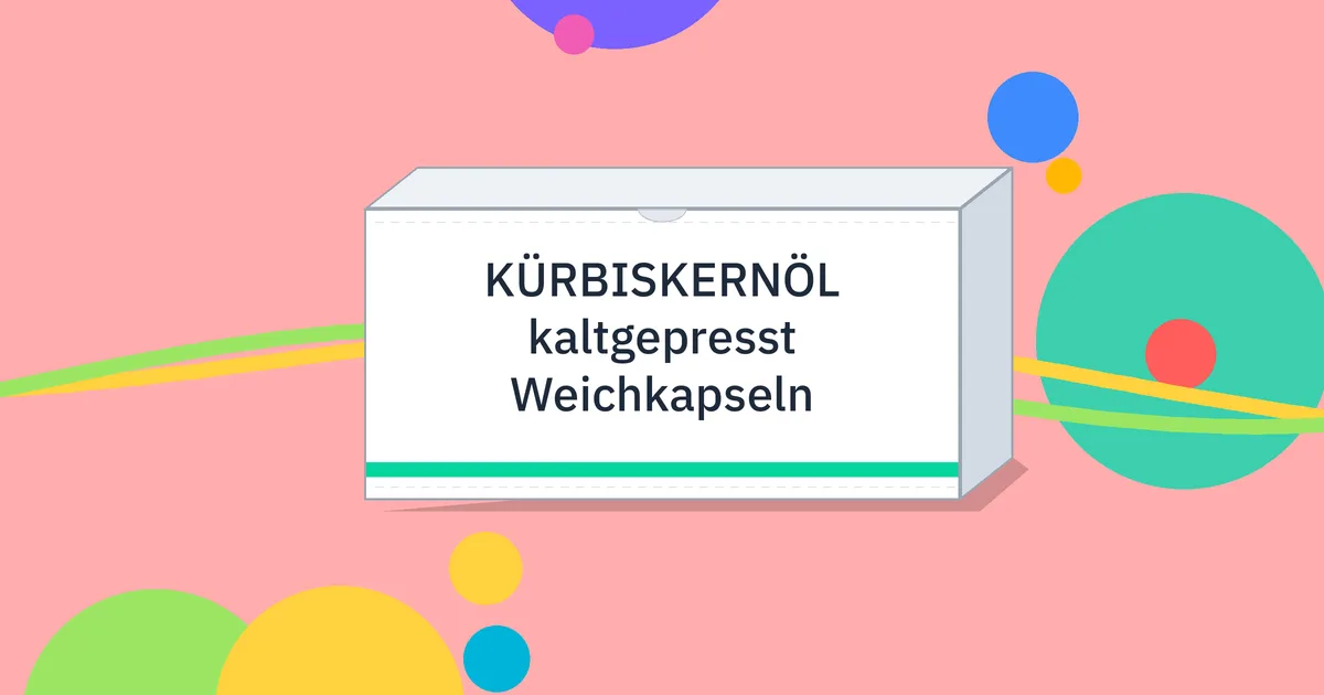 Symbolbild: Packung mit der Aufschrift KÜRBISKERNÖL kaltgepresst Weichkapseln (PZN 18451507) – Verfügbarkeit und Bezug in Apotheken in Frankfurt am Main