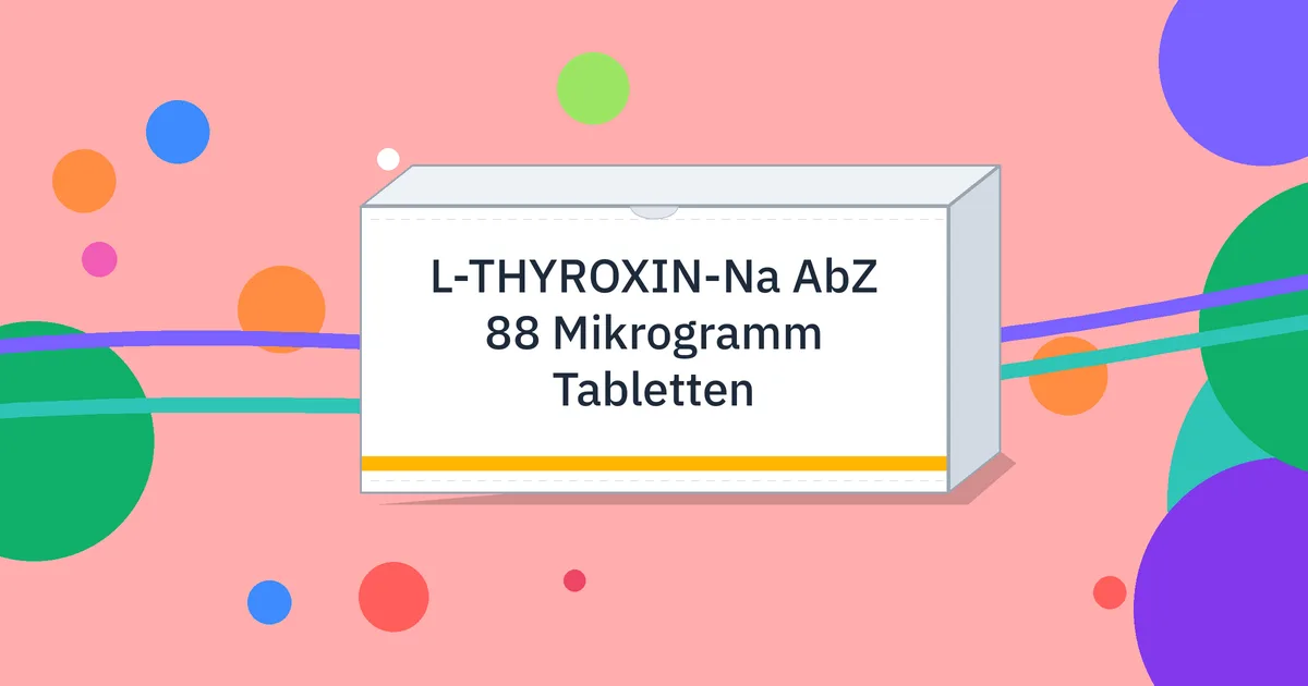 Symbolbild: Packung mit der Aufschrift L-THYROXIN-Na AbZ 88 Mikrogramm Tabletten (PZN 08812022) – Verfügbarkeit und Bezug in Apotheken in Frankfurt am Main