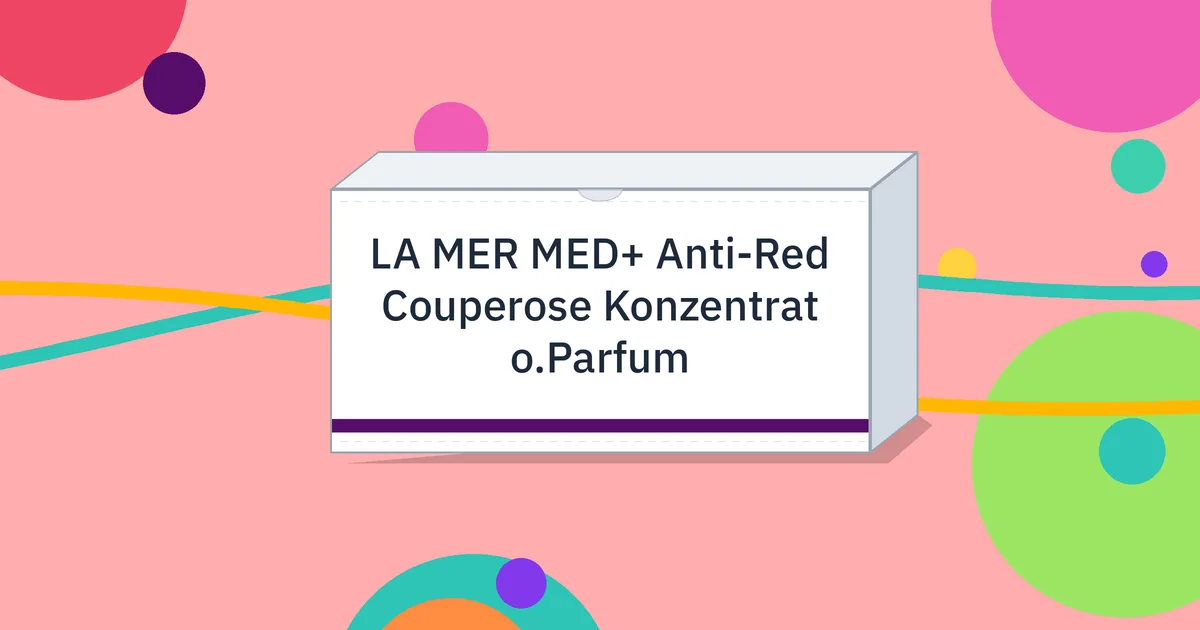 Symbolbild: Packung mit der Aufschrift LA MER MED+ Anti-Red Couperose Konzentrat o.Parfum (PZN 15635017) – Verfügbarkeit und Bezug in Apotheken in Frankfurt am Main