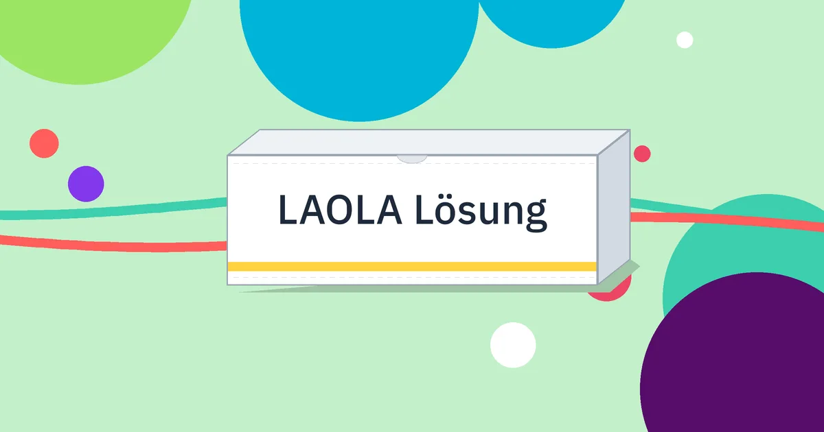 Symbolbild: Packung mit der Aufschrift LAOLA Lösung (PZN 04988830) – Verfügbarkeit und Bezug in Apotheken in Frankfurt am Main