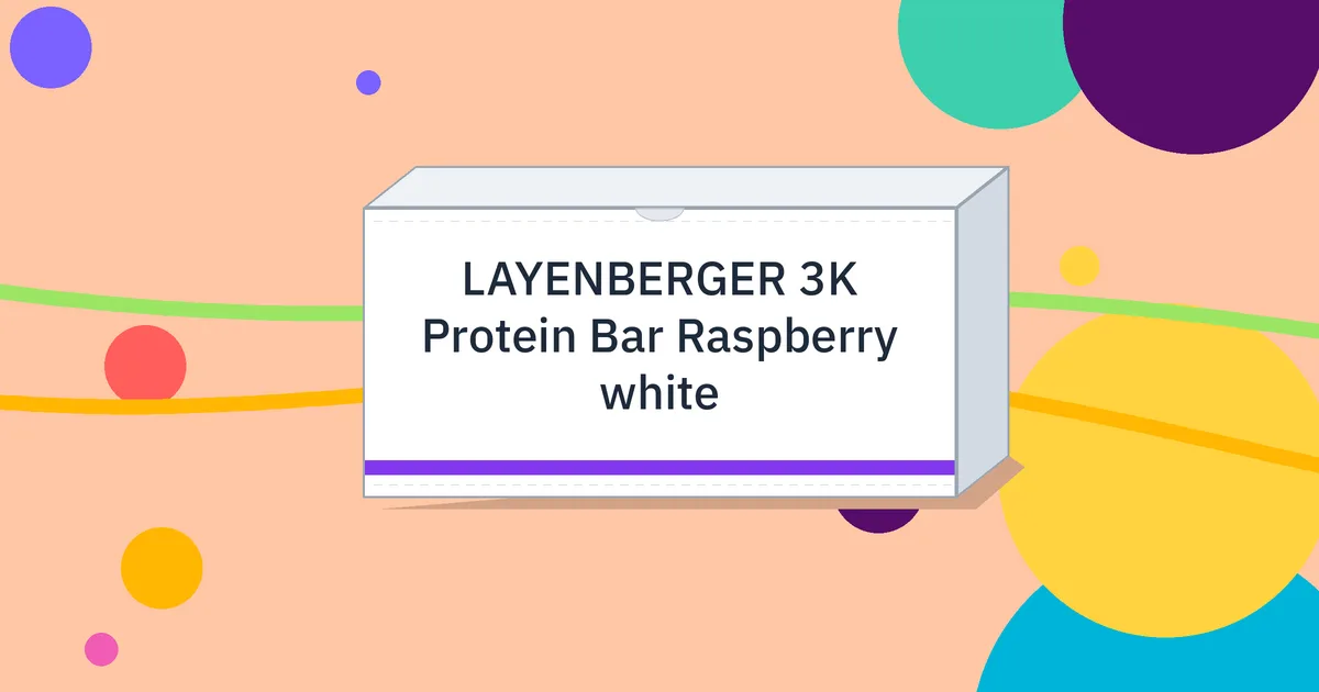 Symbolbild: Packung mit der Aufschrift LAYENBERGER 3K Protein Bar Raspberry white (PZN 16924108) – Verfügbarkeit und Bezug in Apotheken in Frankfurt am Main