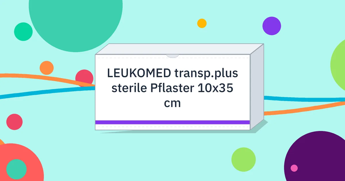 Symbolbild: Packung mit der Aufschrift LEUKOMED transp.plus sterile Pflaster 10x35 cm (PZN 01051175) – Verfügbarkeit und Bezug in Apotheken in Frankfurt am Main