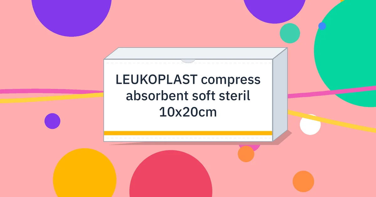 Symbolbild: Packung mit der Aufschrift LEUKOPLAST compress absorbent soft steril 10x20cm (PZN 17206929) – Verfügbarkeit und Bezug in Apotheken in Frankfurt am Main