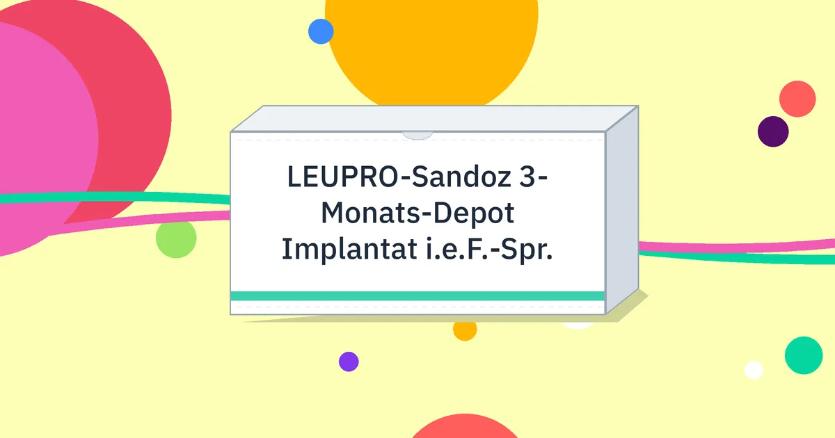 Symbolbild: Packung mit der Aufschrift LEUPRO-Sandoz 3-Monats-Depot Implantat i.e.F.-Spr. (PZN 19387131) – Verfügbarkeit und Bezug in Apotheken in Frankfurt am Main