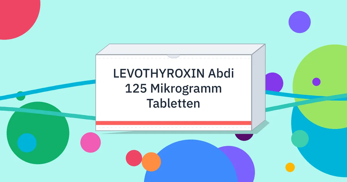 Symbolbild: Packung mit der Aufschrift LEVOTHYROXIN Abdi 125 Mikrogramm Tabletten (PZN 18203347) – Verfügbarkeit und Bezug in Apotheken in Frankfurt am Main