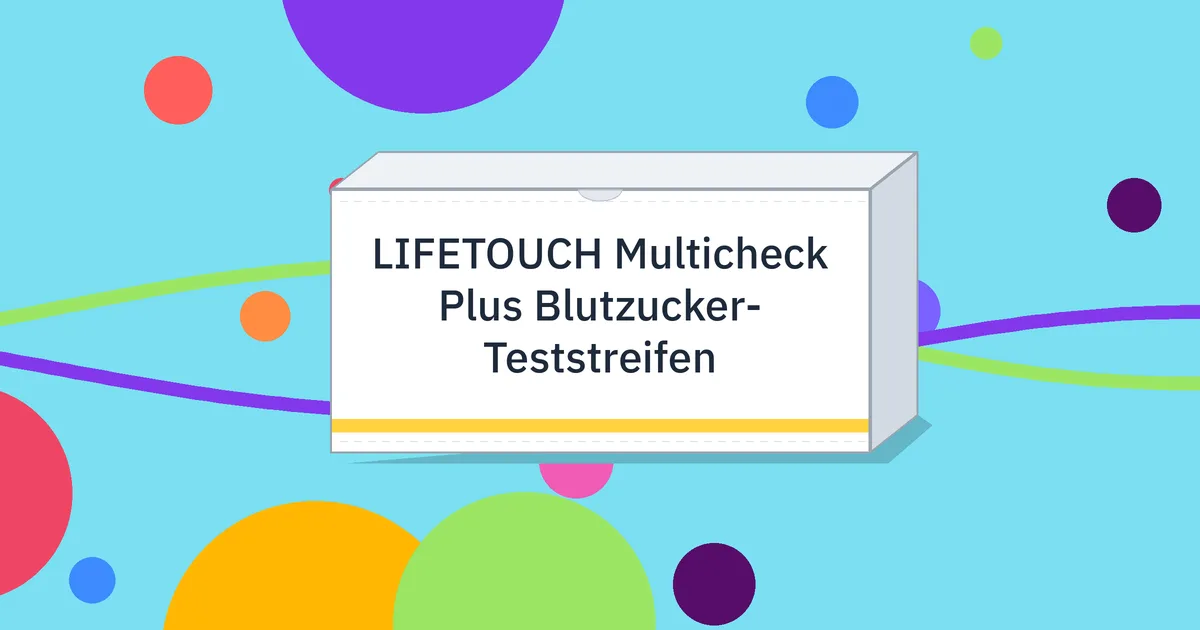 Symbolbild: Packung mit der Aufschrift LIFETOUCH Multicheck Plus Blutzucker-Teststreifen (PZN 20644478) – Verfügbarkeit und Bezug in Apotheken in Frankfurt am Main
