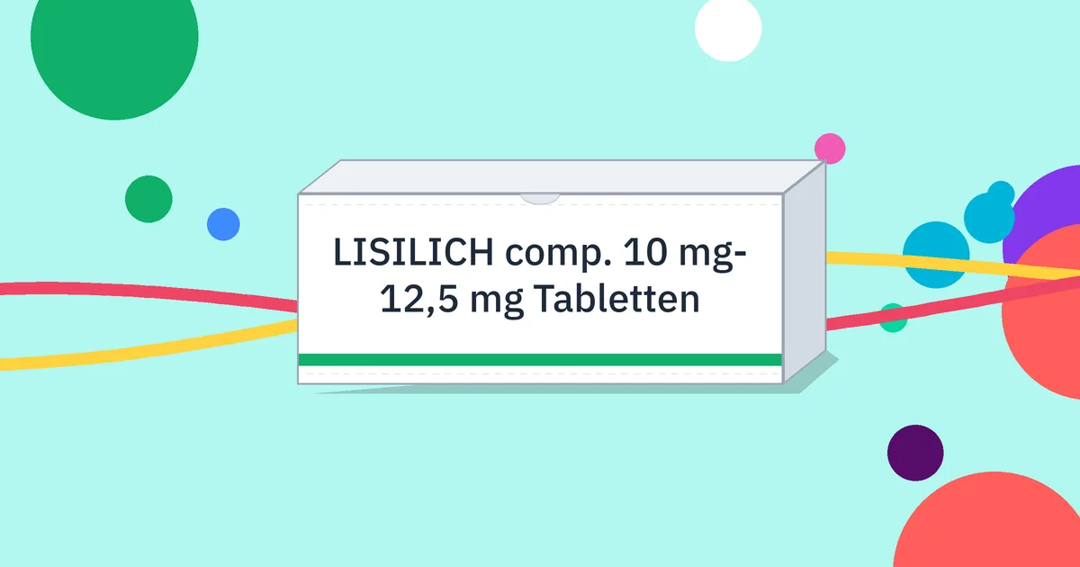 Symbolbild: Packung mit der Aufschrift LISILICH comp. 10 mg-12,5 mg Tabletten (PZN 00783640) – Verfügbarkeit und Bezug in Apotheken in Frankfurt am Main