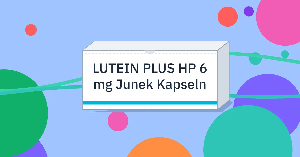 Symbolbild: Packung mit der Aufschrift LUTEIN PLUS HP 6 mg Junek Kapseln (PZN 00137360) – Verfügbarkeit und Bezug in Apotheken in Frankfurt am Main