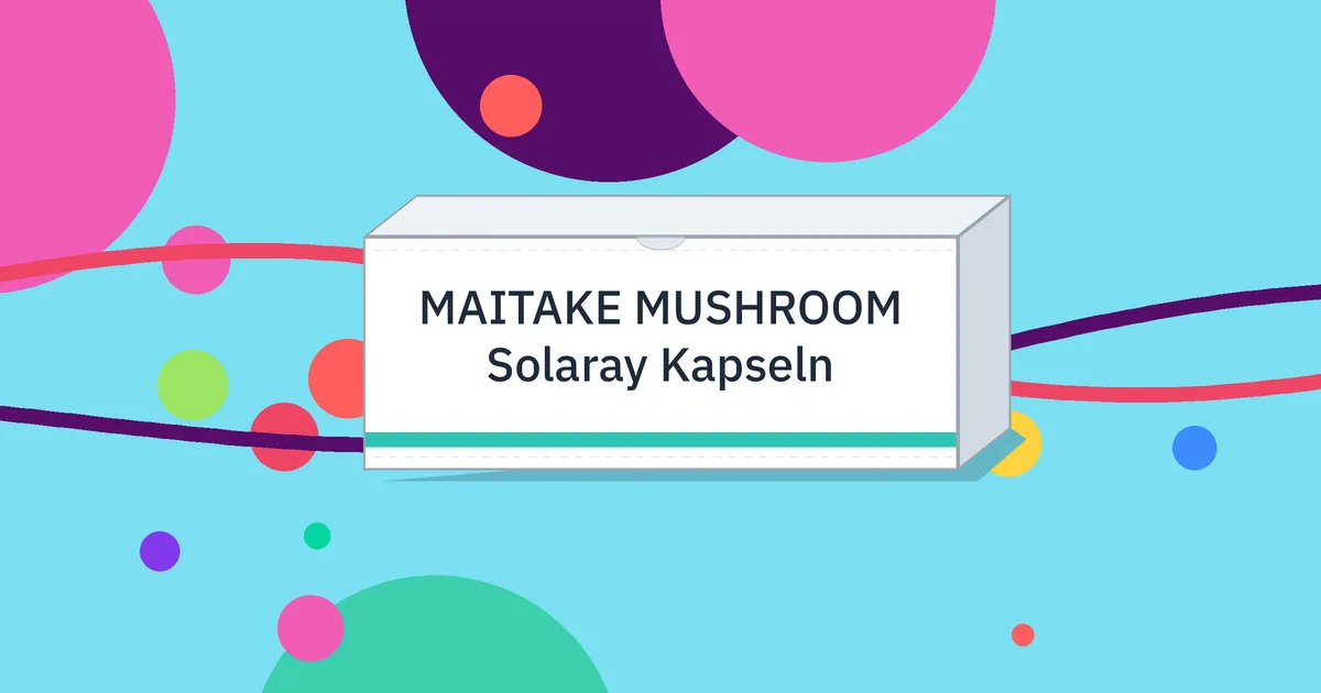 Symbolbild: Packung mit der Aufschrift MAITAKE MUSHROOM Solaray Kapseln (PZN 17254294) – Verfügbarkeit und Bezug in Apotheken in Frankfurt am Main