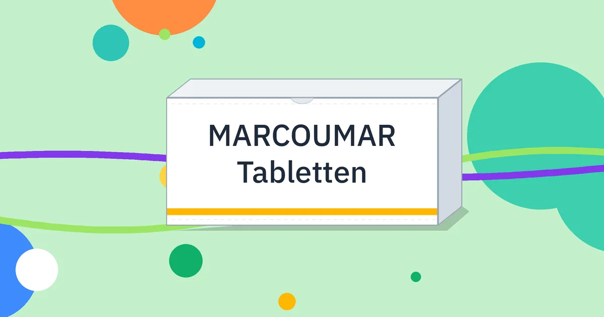 Symbolbild: Packung mit der Aufschrift MARCOUMAR Tabletten (PZN 04334637) – Verfügbarkeit und Bezug in Apotheken in Frankfurt am Main