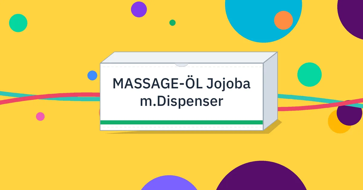 Symbolbild: Packung mit der Aufschrift MASSAGE-ÖL Jojoba m.Dispenser (PZN 19122869) – Verfügbarkeit und Bezug in Apotheken in Frankfurt am Main