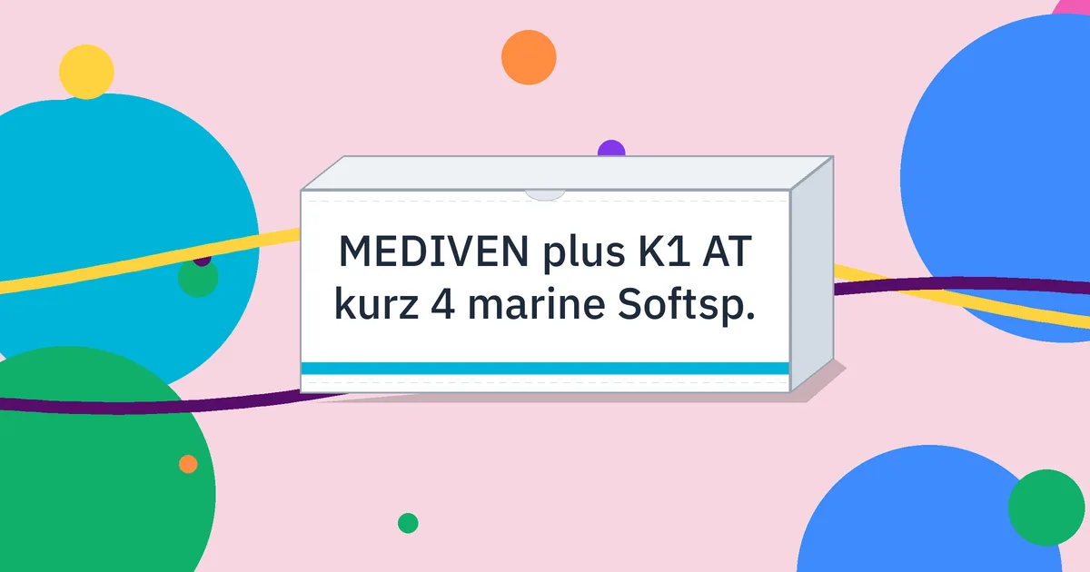 Symbolbild: Packung mit der Aufschrift MEDIVEN plus K1 AT kurz 4 marine Softsp. (PZN 15026063) – Verfügbarkeit und Bezug in Apotheken in Frankfurt am Main