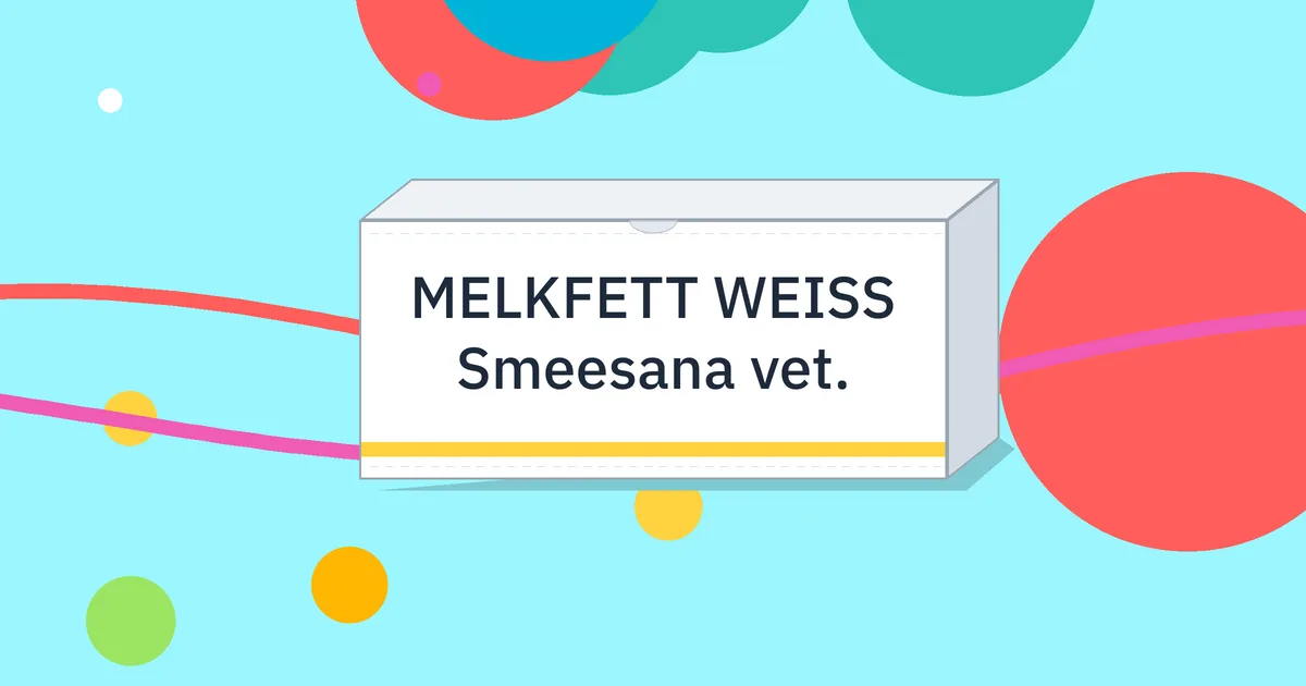 Symbolbild: Packung mit der Aufschrift MELKFETT WEISS Smeesana vet. (PZN 16836539) – Verfügbarkeit und Bezug in Apotheken in Frankfurt am Main