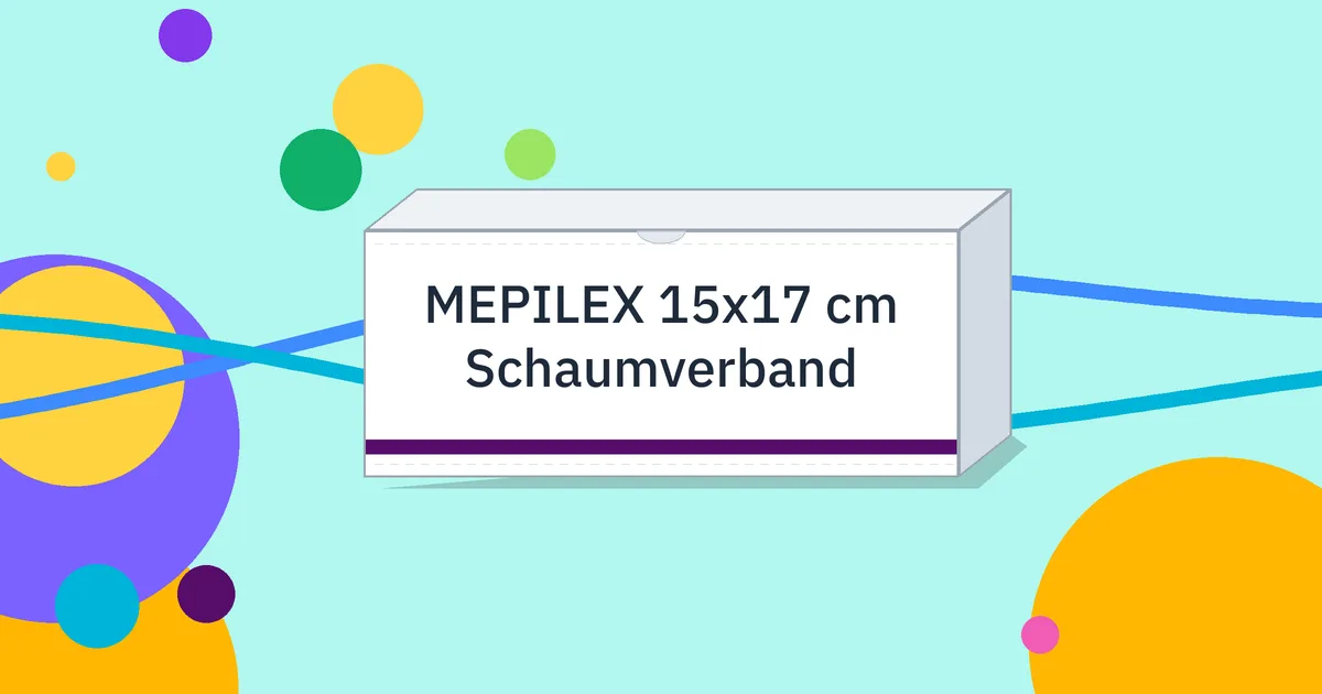 Symbolbild: Packung mit der Aufschrift MEPILEX 15x17 cm Schaumverband (PZN 02884351) – Verfügbarkeit und Bezug in Apotheken in Frankfurt am Main