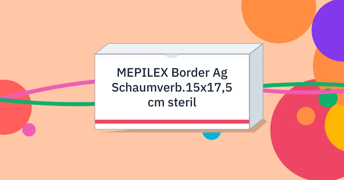 Symbolbild: Packung mit der Aufschrift MEPILEX Border Ag Schaumverb.15x17,5 cm steril (PZN 10113030) – Verfügbarkeit und Bezug in Apotheken in Frankfurt am Main