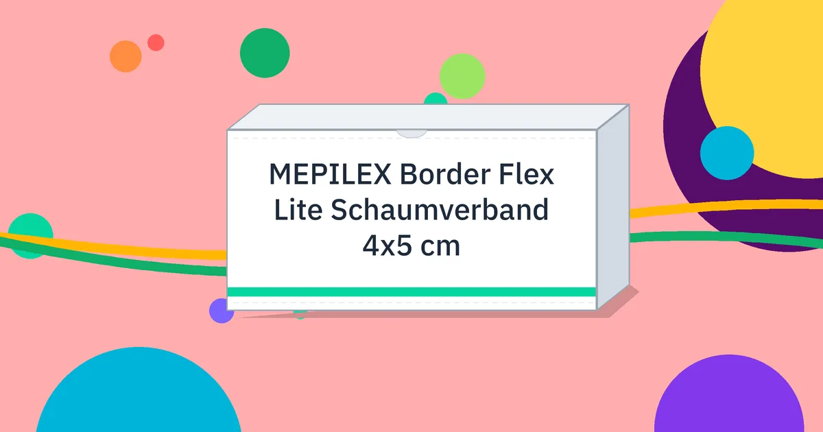 Symbolbild: Packung mit der Aufschrift MEPILEX Border Flex Lite Schaumverband 4x5 cm (PZN 18500536) – Verfügbarkeit und Bezug in Apotheken in Frankfurt am Main