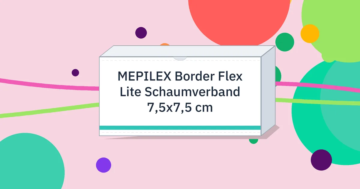 Symbolbild: Packung mit der Aufschrift MEPILEX Border Flex Lite Schaumverband 7,5x7,5 cm (PZN 19417323) – Verfügbarkeit und Bezug in Apotheken in Frankfurt am Main