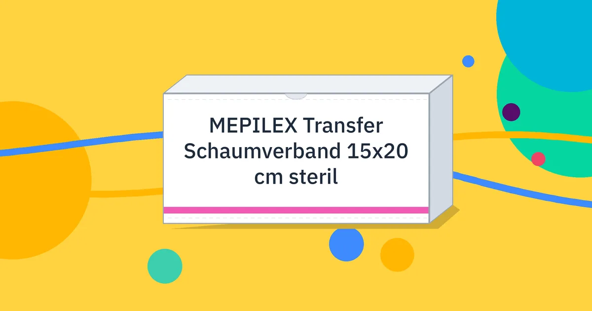 Symbolbild: Packung mit der Aufschrift MEPILEX Transfer Schaumverband 15x20 cm steril (PZN 15328203) – Verfügbarkeit und Bezug in Apotheken in Frankfurt am Main