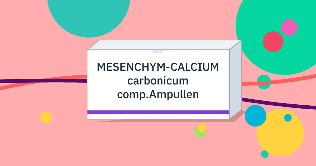 Symbolbild: Packung mit der Aufschrift MESENCHYM-CALCIUM carbonicum comp.Ampullen (PZN 08510396) – Verfügbarkeit und Bezug in Apotheken in Frankfurt am Main
