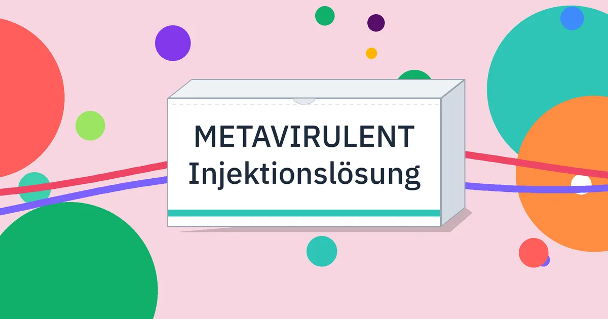 Symbolbild: Packung mit der Aufschrift METAVIRULENT Injektionslösung (PZN 02259191) – Verfügbarkeit und Bezug in Apotheken in Frankfurt am Main