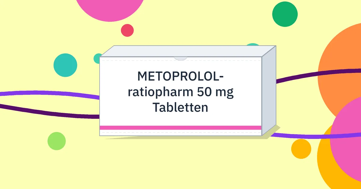Symbolbild: Packung mit der Aufschrift METOPROLOL-ratiopharm 50 mg Tabletten (PZN 03953485) – Verfügbarkeit und Bezug in Apotheken in Frankfurt am Main