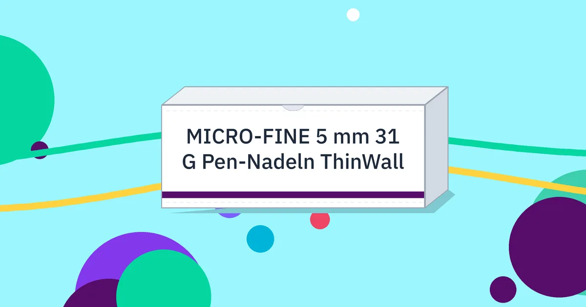 Symbolbild: Packung mit der Aufschrift MICRO-FINE 5 mm 31 G Pen-Nadeln ThinWall (PZN 20828416) – Verfügbarkeit und Bezug in Apotheken in Frankfurt am Main
