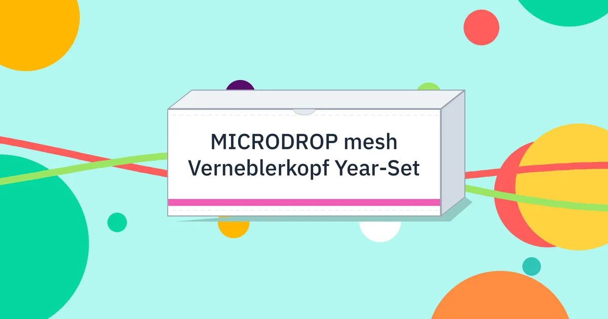 Symbolbild: Packung mit der Aufschrift MICRODROP mesh Verneblerkopf Year-Set (PZN 13928229) – Verfügbarkeit und Bezug in Apotheken in Frankfurt am Main
