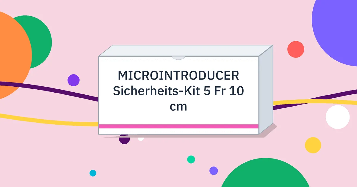 Symbolbild: Packung mit der Aufschrift MICROINTRODUCER Sicherheits-Kit 5 Fr 10 cm (PZN 12398953) – Verfügbarkeit und Bezug in Apotheken in Frankfurt am Main