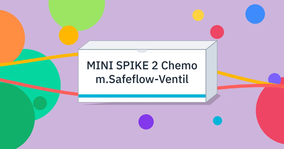 Symbolbild: Packung mit der Aufschrift MINI SPIKE 2 Chemo m.Safeflow-Ventil (PZN 07094292) – Verfügbarkeit und Bezug in Apotheken in Frankfurt am Main