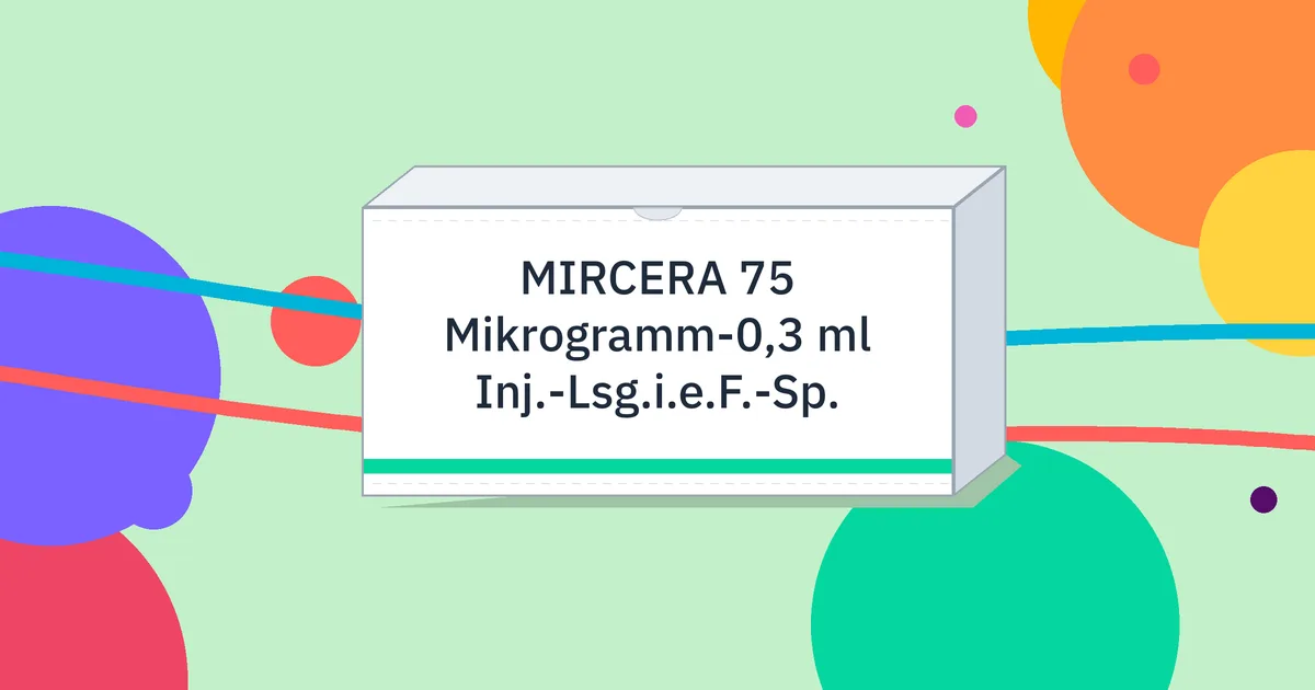 Symbolbild: Packung mit der Aufschrift MIRCERA 75 Mikrogramm-0,3 ml Inj.-Lsg.i.e.F.-Sp. (PZN 13814951) – Verfügbarkeit und Bezug in Apotheken in Frankfurt am Main