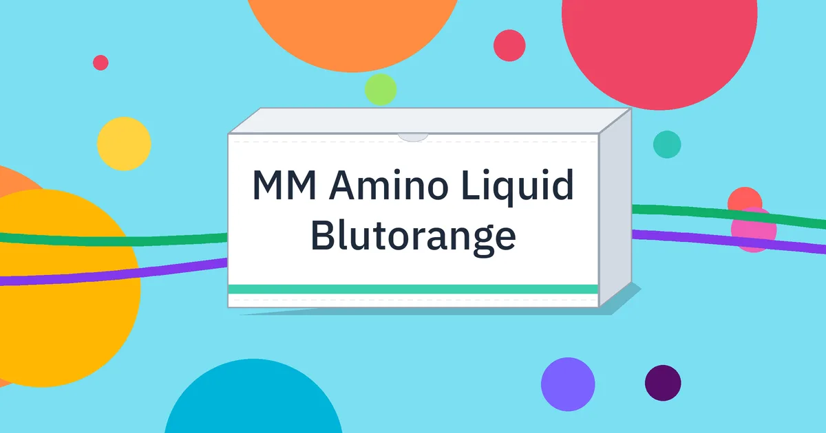 Symbolbild: Packung mit der Aufschrift MM Amino Liquid Blutorange (PZN 06081152) – Verfügbarkeit und Bezug in Apotheken in Frankfurt am Main