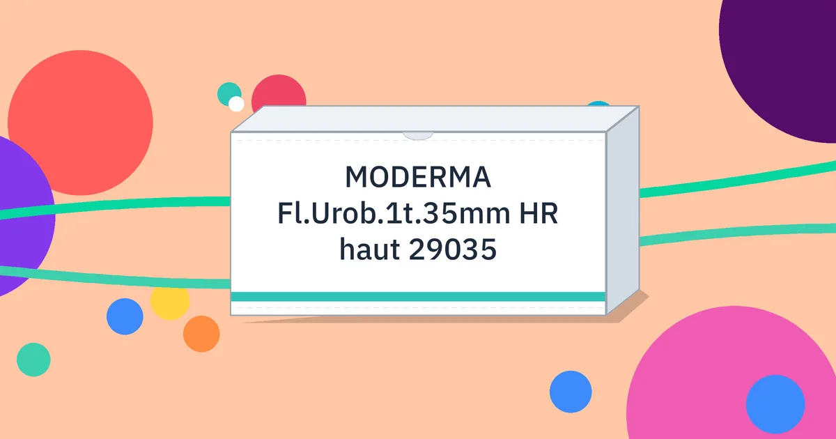 Symbolbild: Packung mit der Aufschrift MODERMA Fl.Urob.1t.35mm HR haut 29035 (PZN 01348596) – Verfügbarkeit und Bezug in Apotheken in Frankfurt am Main