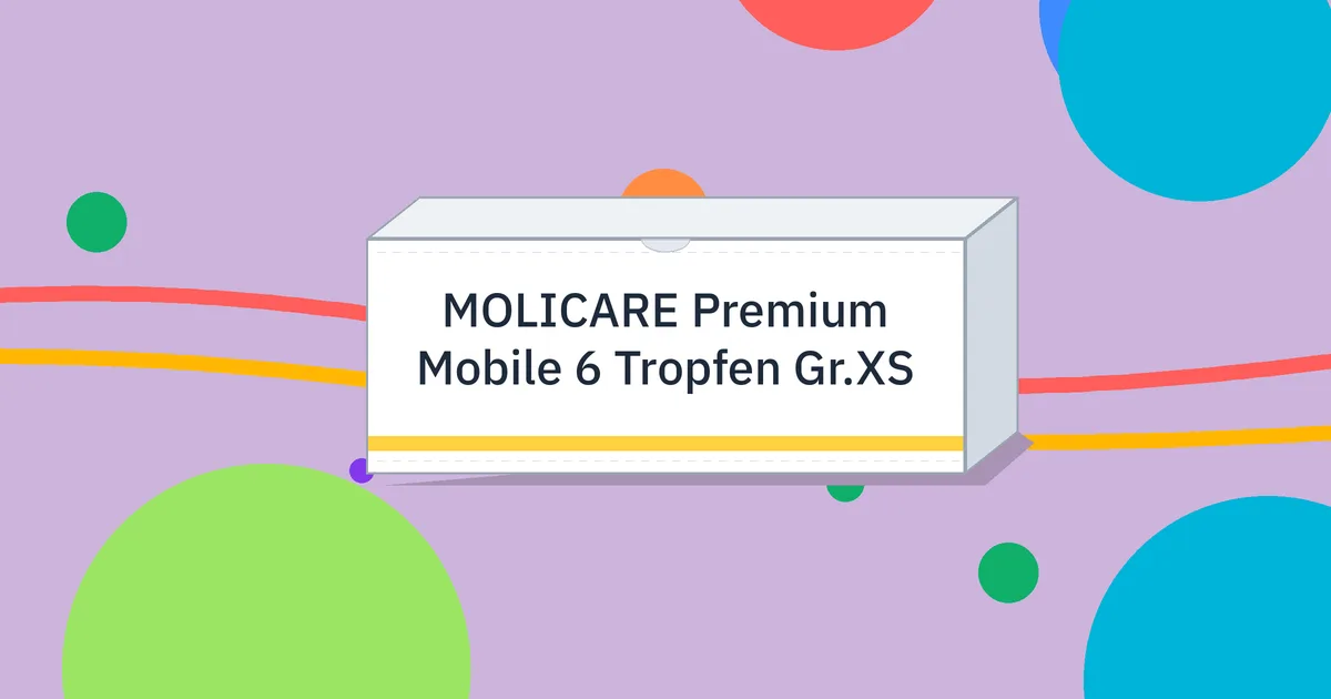 Symbolbild: Packung mit der Aufschrift MOLICARE Premium Mobile 6 Tropfen Gr.XS (PZN 14442954) – Verfügbarkeit und Bezug in Apotheken in Frankfurt am Main