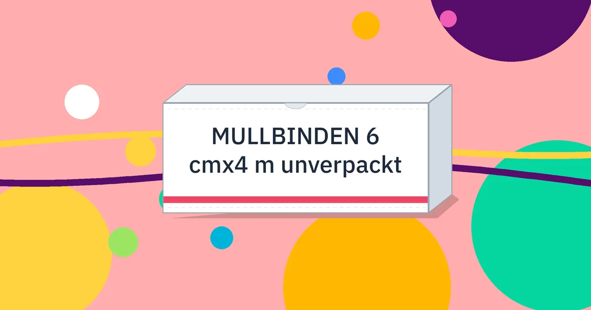 Symbolbild: Packung mit der Aufschrift MULLBINDEN 6 cmx4 m unverpackt (PZN 03384515) – Verfügbarkeit und Bezug in Apotheken in Frankfurt am Main