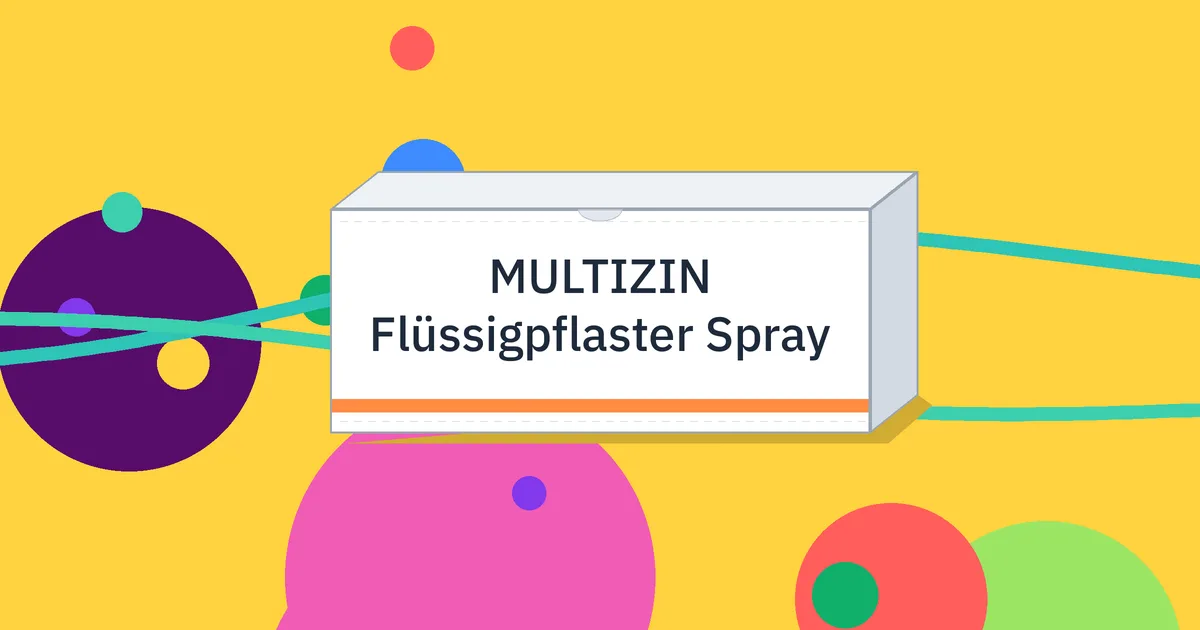 Symbolbild: Packung mit der Aufschrift MULTIZIN Flüssigpflaster Spray (PZN 17180354) – Verfügbarkeit und Bezug in Apotheken in Frankfurt am Main