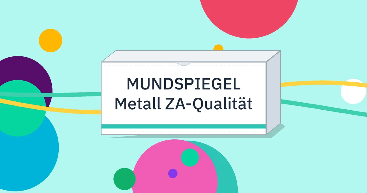 Symbolbild: Packung mit der Aufschrift MUNDSPIEGEL Metall ZA-Qualität (PZN 03150154) – Verfügbarkeit und Bezug in Apotheken in Frankfurt am Main