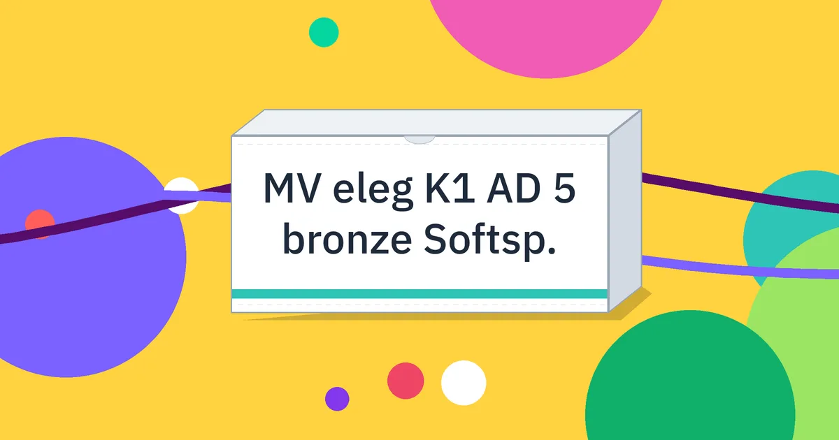 Symbolbild: Packung mit der Aufschrift MV eleg K1 AD 5 bronze Softsp. (PZN 14705112) – Verfügbarkeit und Bezug in Apotheken in Frankfurt am Main