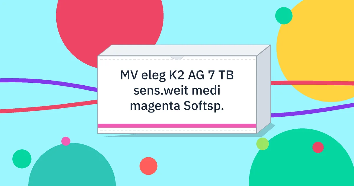 Symbolbild: Packung mit der Aufschrift MV eleg K2 AG 7 TB sens.weit medi magenta Softsp. (PZN 14641613) – Verfügbarkeit und Bezug in Apotheken in Frankfurt am Main