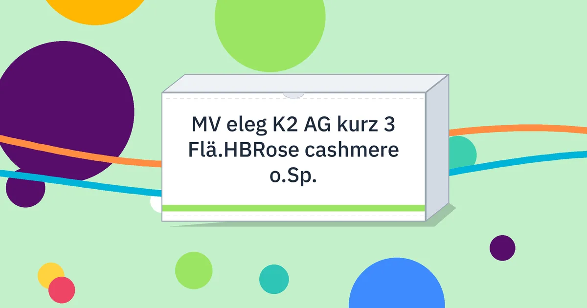 Symbolbild: Packung mit der Aufschrift MV eleg K2 AG kurz 3 Flä.HBRose cashmere o.Sp. (PZN 15703629) – Verfügbarkeit und Bezug in Apotheken in Frankfurt am Main